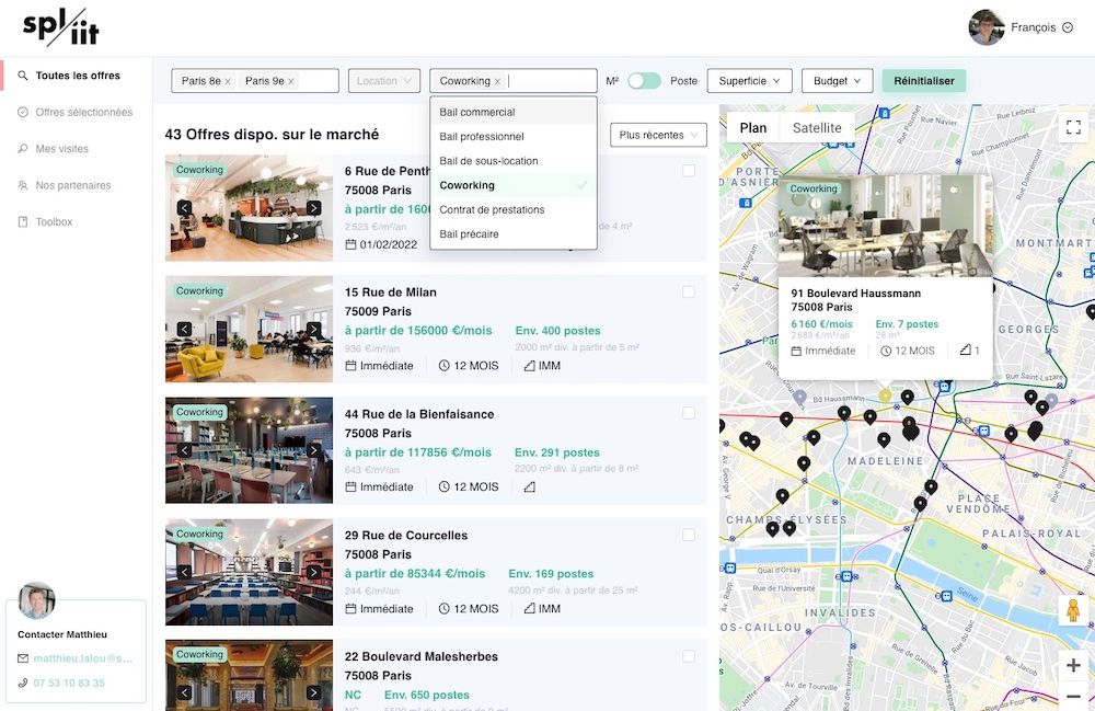 Spliit - Réinvente la recherche de bureaux